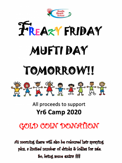 Mufti Day tomorrow! – Snells Beach School