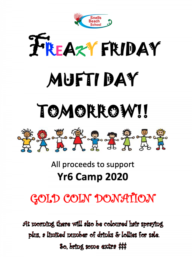 Mufti Day tomorrow! – Snells Beach School